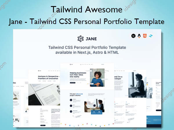 Download Jane – Tailwind CSS Personal Portfolio Template – Tailwind ...